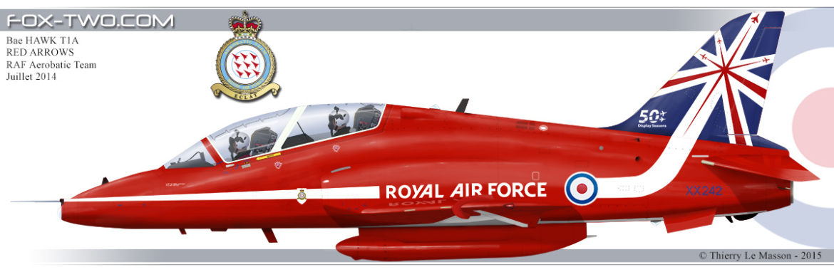 Hawk T1A - XX242 - Red Arrows - Royaume-Uni - Royal Air Force - 2014 ... Hawk T1A - XX242 - Red Arrows - Royaume-Uni - Royal Air Force - 2014 ...
